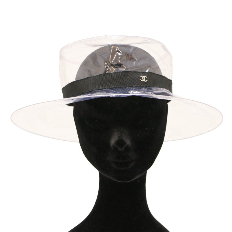 Chapeau CHANEL transparent PVC : occasion certifiée authentique